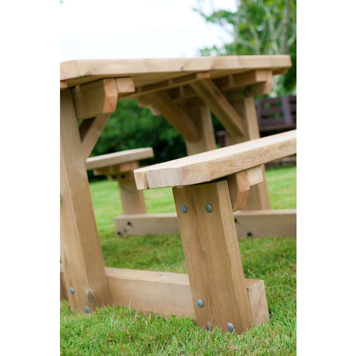 Swedish Redwood Walk Through Picnic Bench - Sustainable Furniture