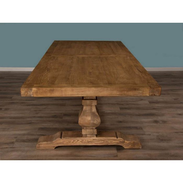Reclaimed Elm Pedestal Dining Table - Sustainable Furniture