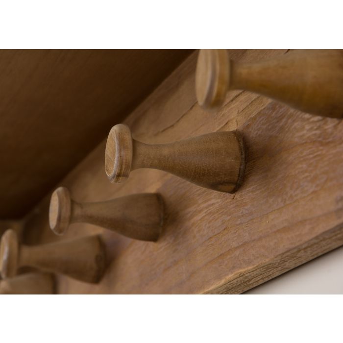 Reclaimed Teak Coat Hook Storage Unit - Sustainable Furniture