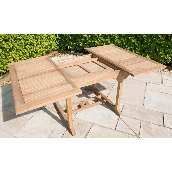 1.8m-2.4m x 1m Teak Rectangular Extending Table - Sustainable Furniture