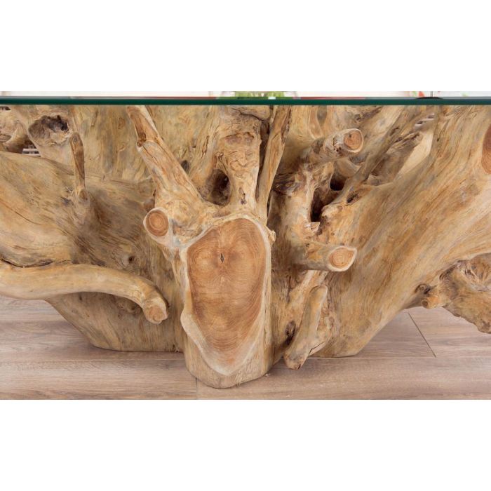 1.2m Reclaimed Teak Root Rectangular Coffee Table - Sustainable Furniture