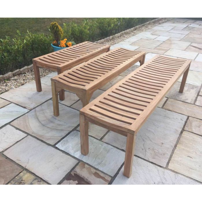 Teak Garden Bench - Backless - Sustainable Furniture