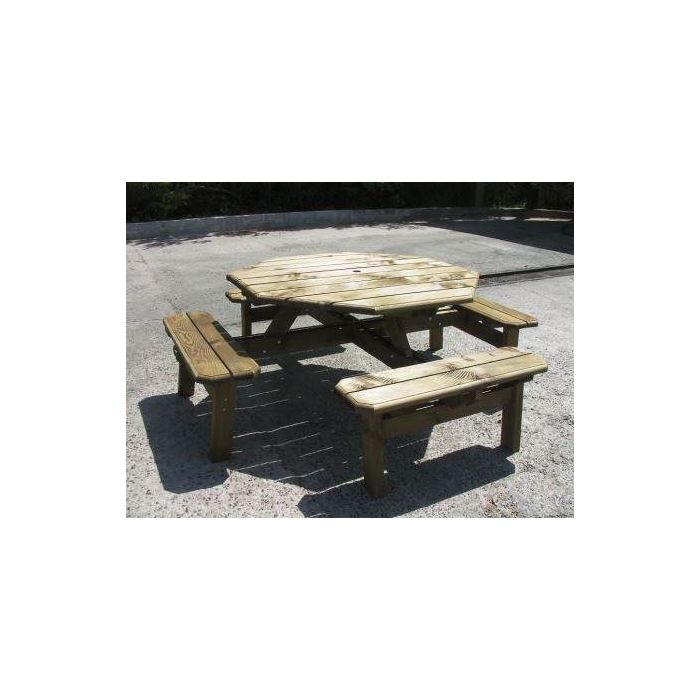 Octagonal Picnic Bench - Without Backrest - Sustainable Furniture