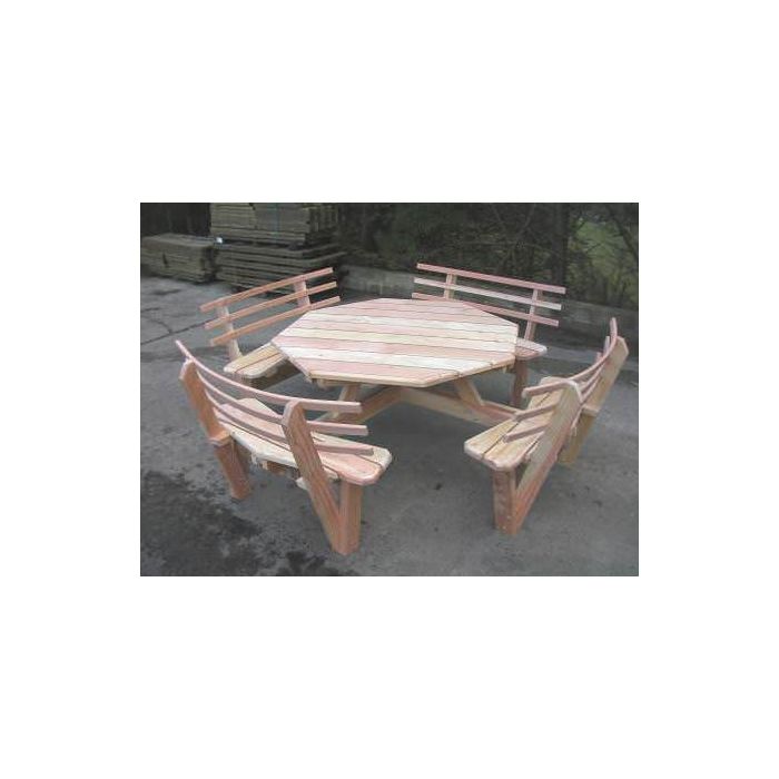 Octagonal Picnic Bench with Backs - Sustainable Furniture