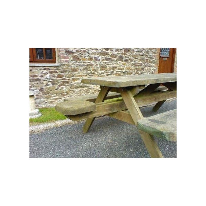 8' Whole Tree Picnic Bench - Sustainable Furniture