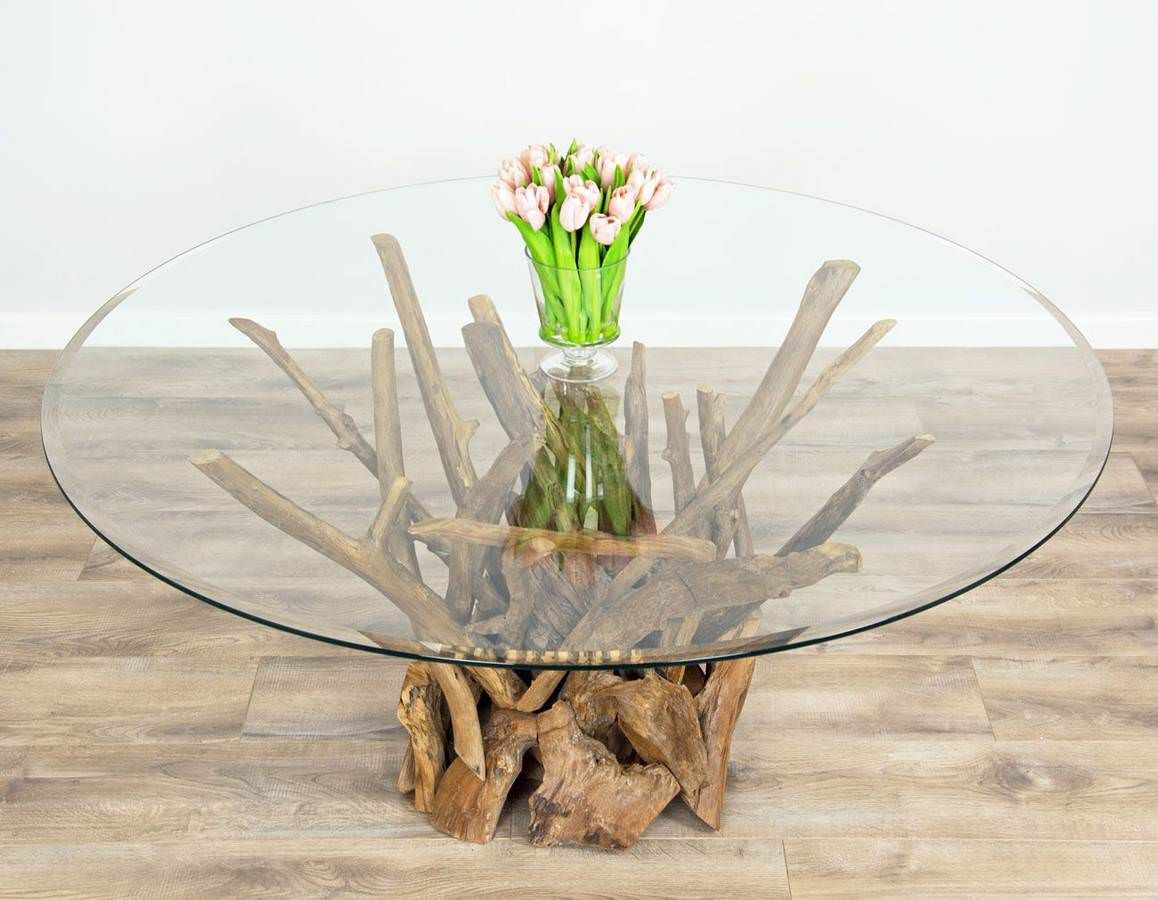 1.2m Reclaimed Teak Root Piece Circular Dining Table - Sustainable ...