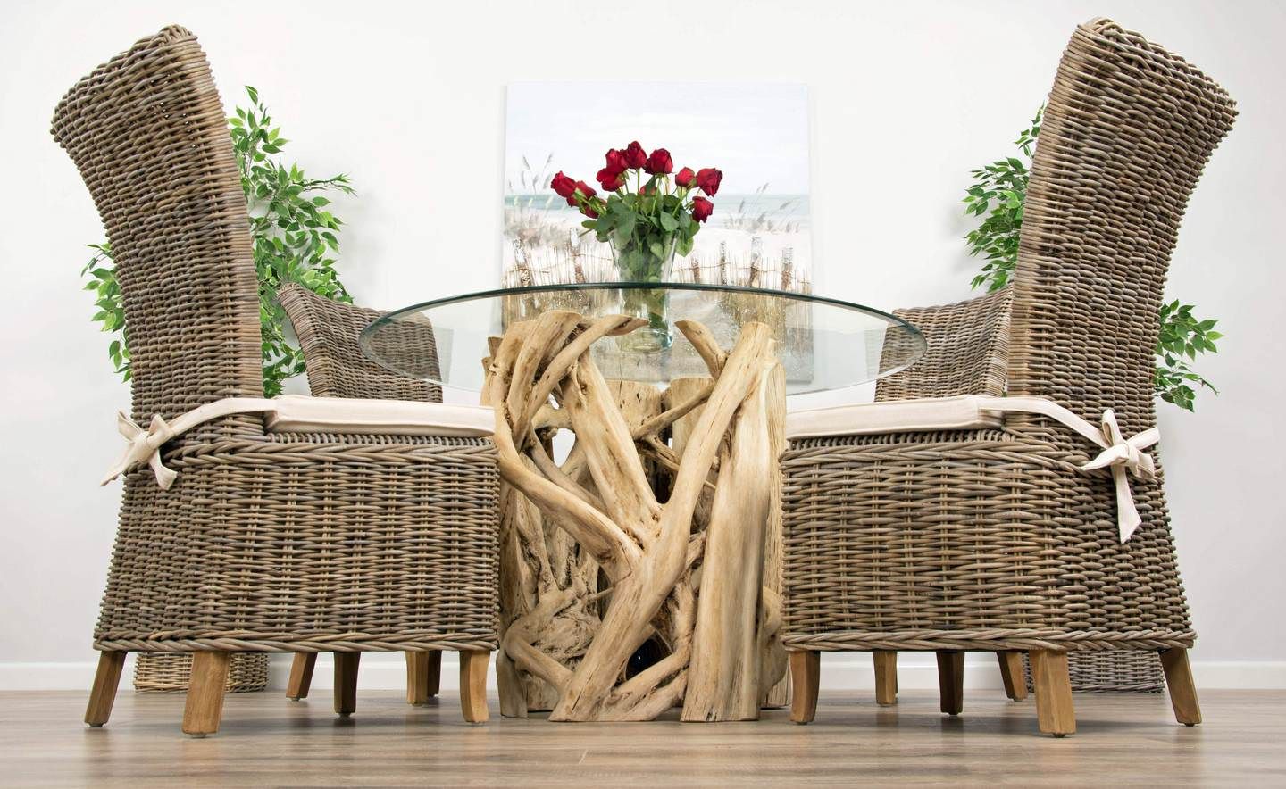 1.2m Java Root Circular Dining Table with 4 or 6 Latifa Chairs ...