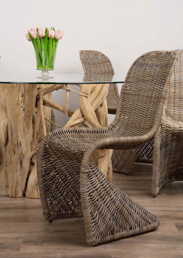 1.5m Java Root Dining Table with 6 Stackable Zorro Chairs - Sustainable ...