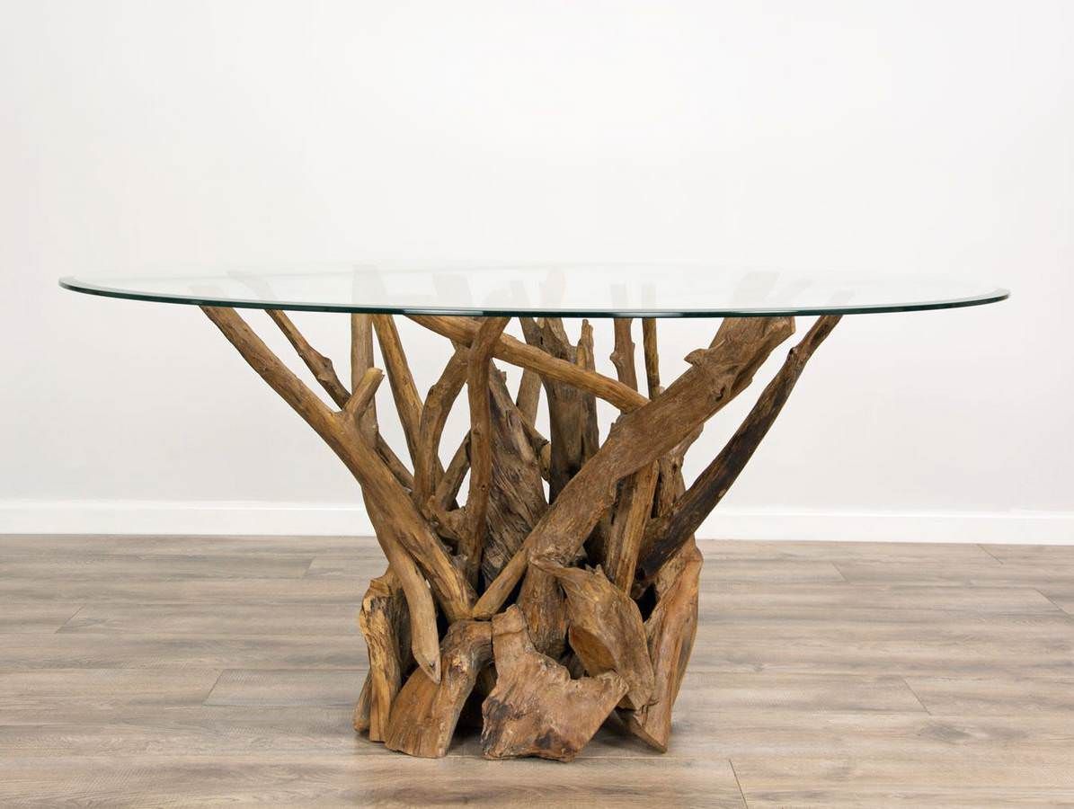 1.2m Reclaimed Teak Root Piece Circular Dining Table - Sustainable ...