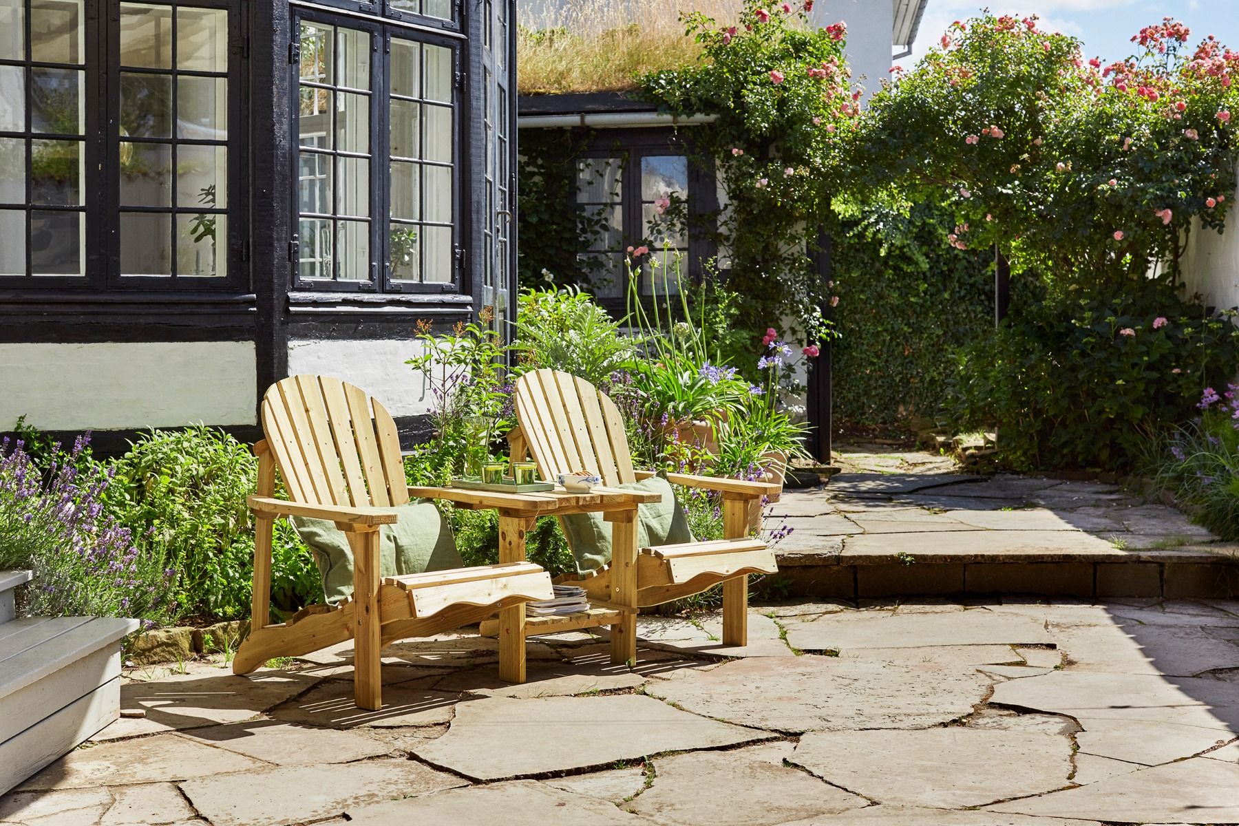 Swedish Redwood Double Adirondack Chair - Sustainable Furniture