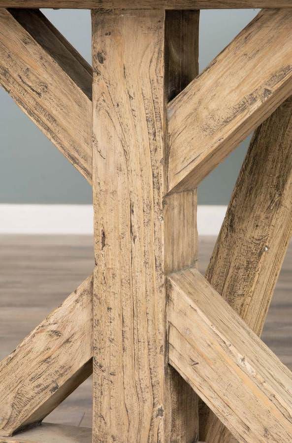 3m Reclaimed Pine Cross Table with Two Dining Benches - Sustainable ...