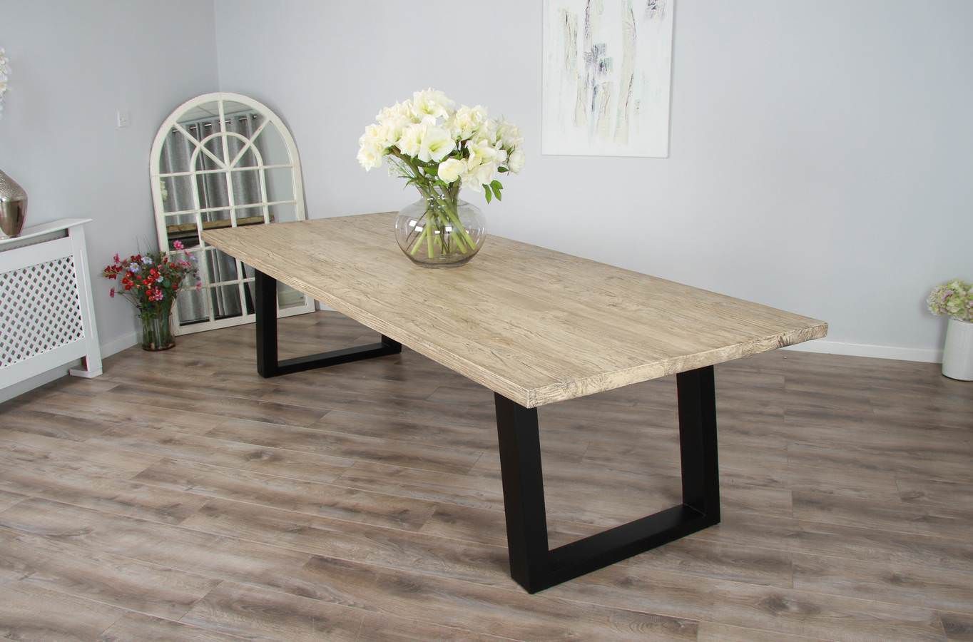 3m Reclaimed Pine Industrial Chic Cubex Table - Black Legs ...