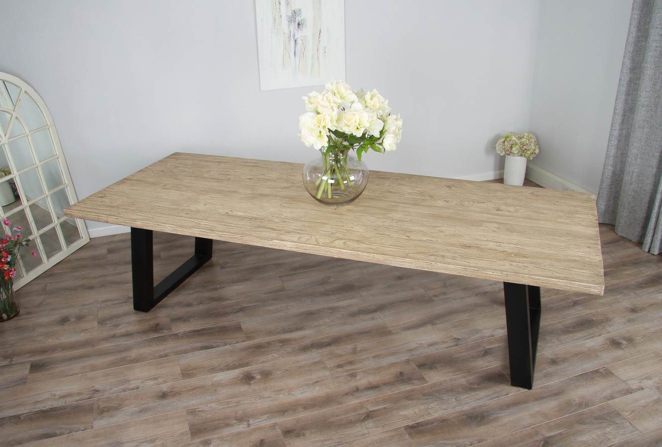 3m Reclaimed Pine Industrial Chic Cubex Table - Black Legs ...