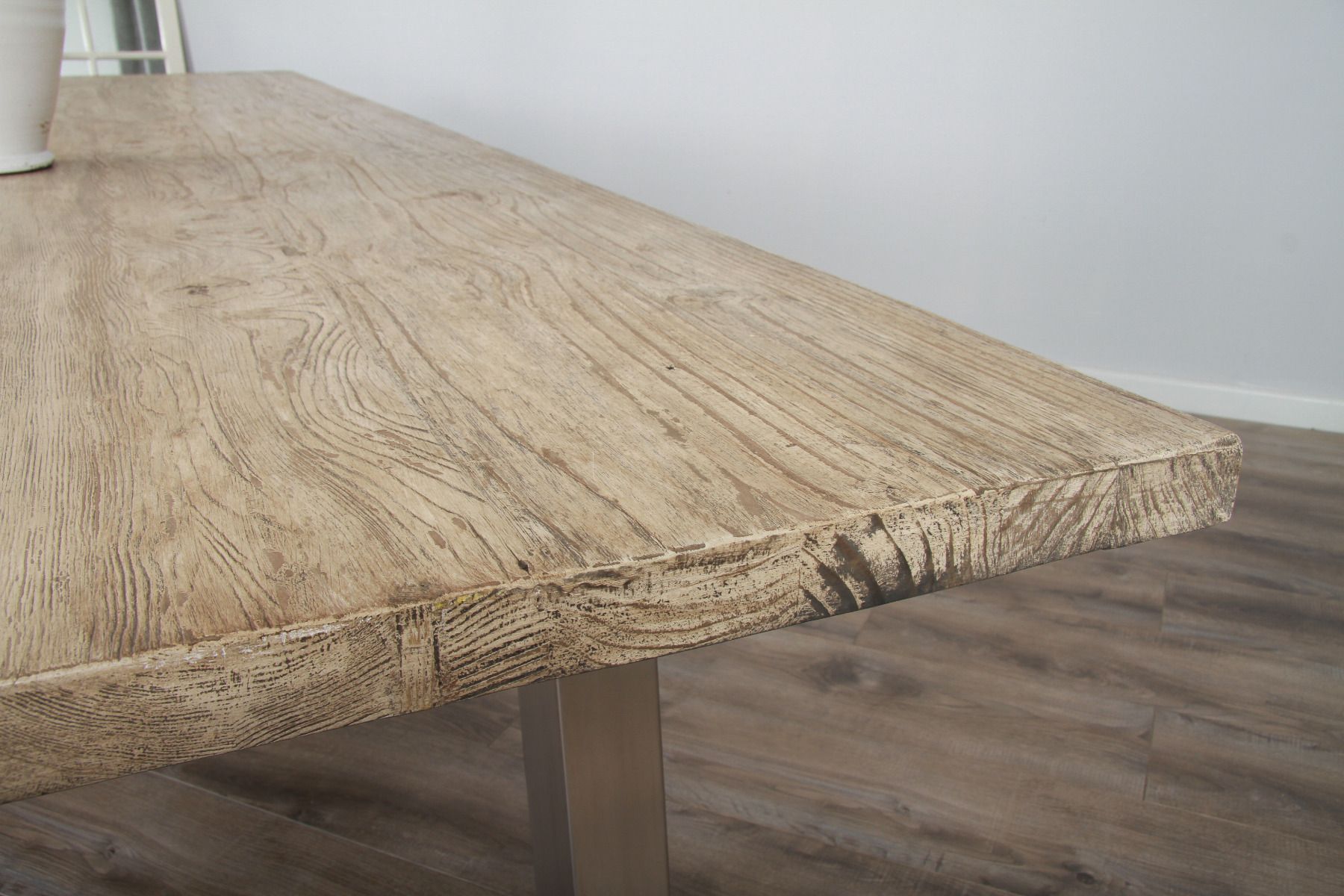 3m Reclaimed Pine Industrial Chic Table - Stainless Steel Legs ...