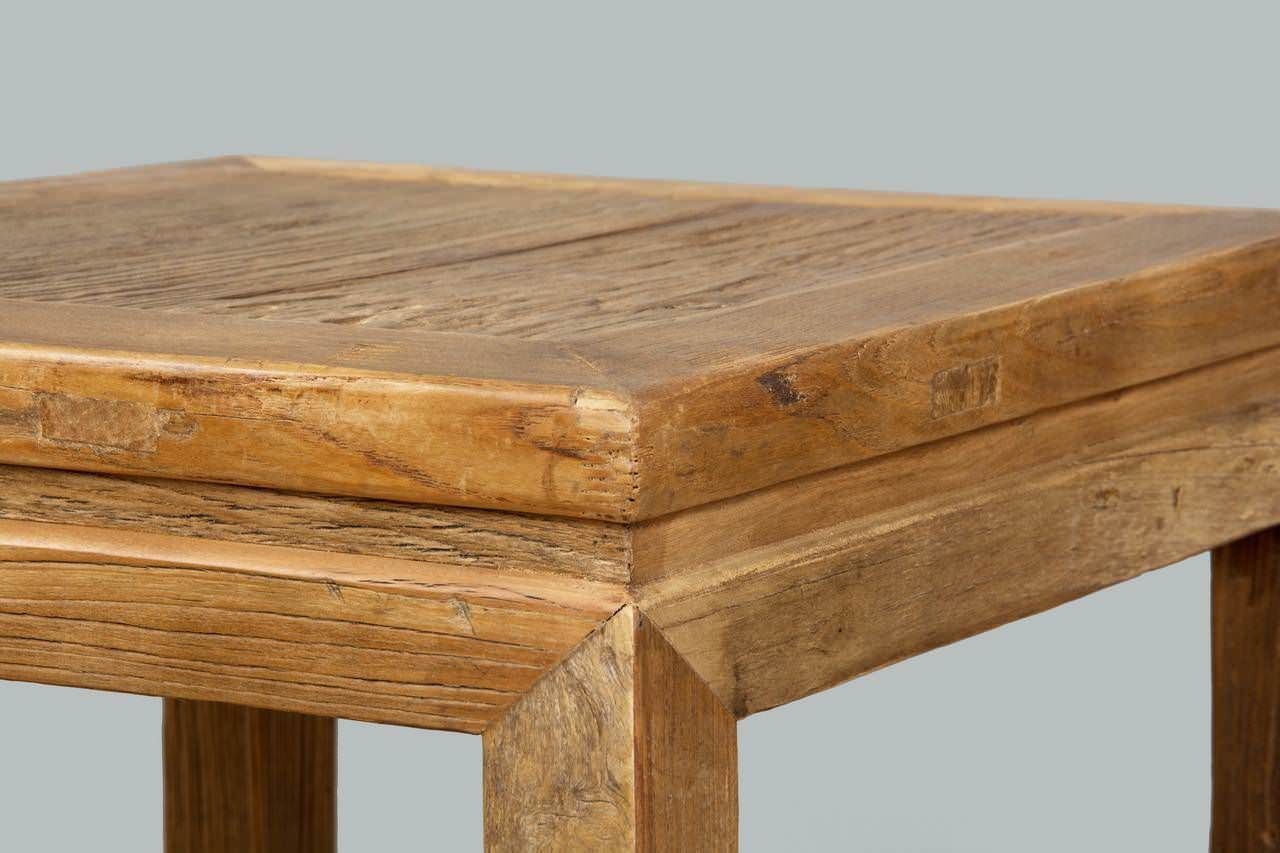Reclaimed Elm Sofa End Table - Sustainable Furniture