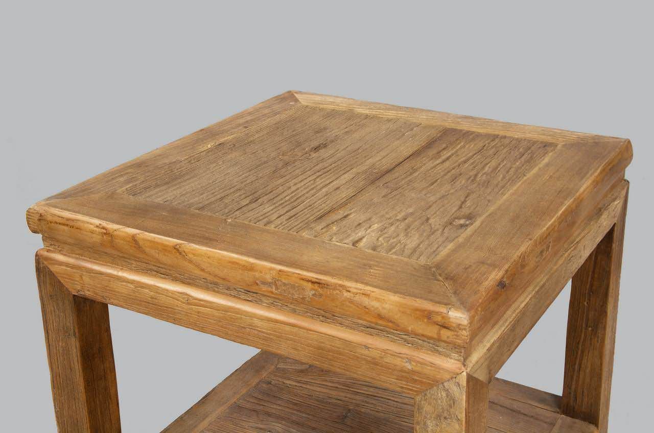 Reclaimed Elm Sofa End Table - Sustainable Furniture