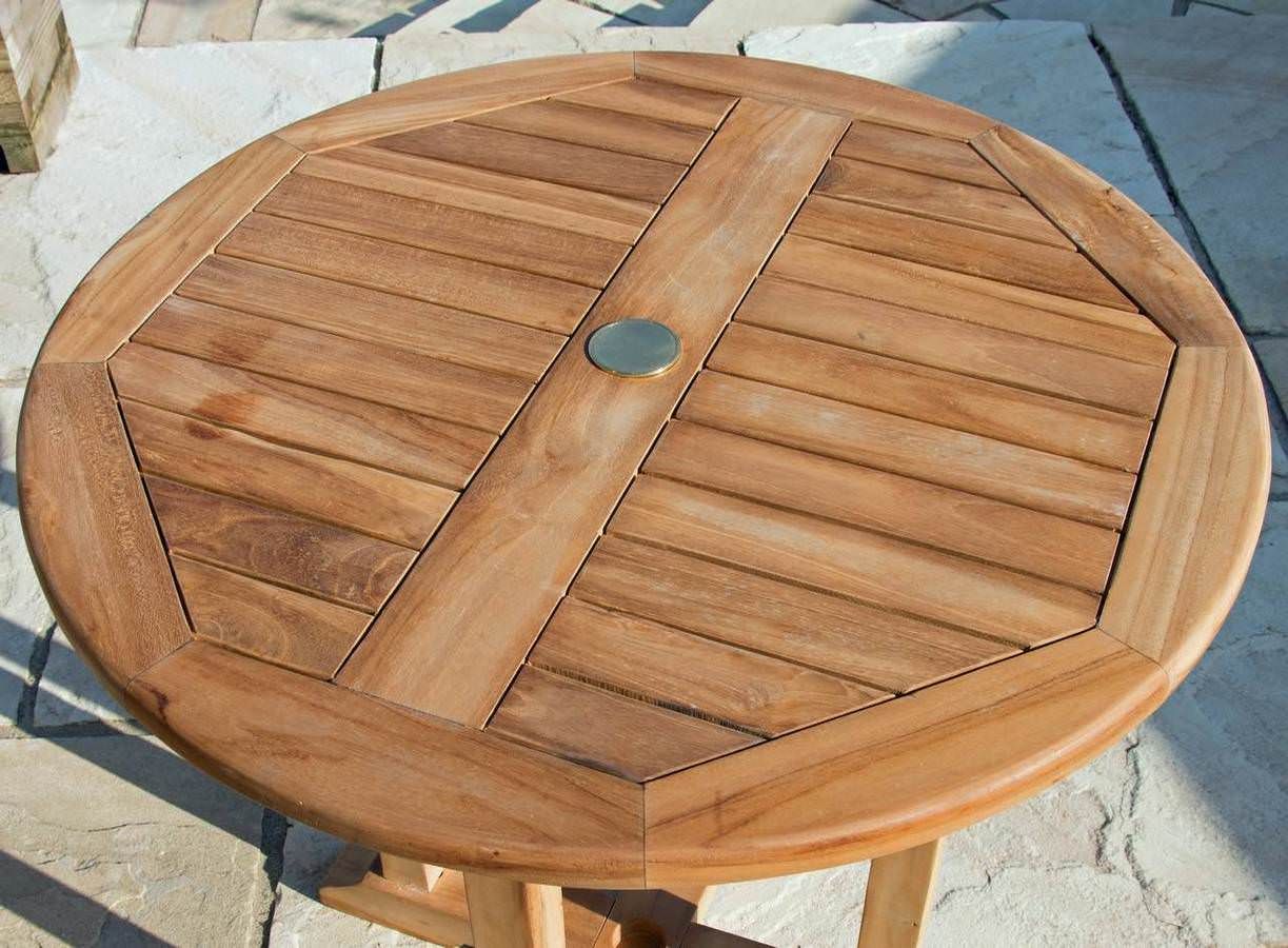 80cm Circular Pedestal Teak Garden Table - Sustainable Furniture