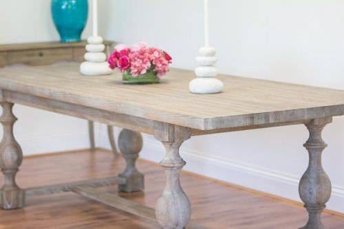 American Oak Grey Wash Dining Table - Sustainable Furniture