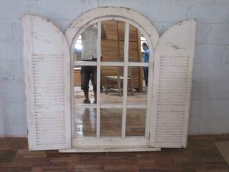 Shabby Chic Window Shutter Mirror - Sustainable Furniture
