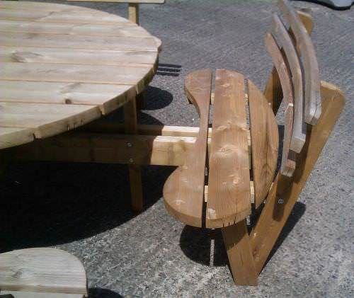 Round Picnic Bench with Back Rests - Sustainable Furniture