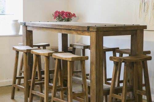 2m Rustic Character Bar Table - Sustainable Furniture