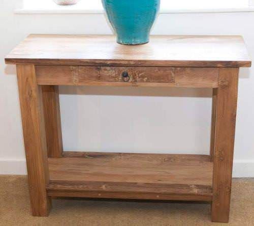 1m Reclaimed Teak Console/Hall Table - Sustainable Furniture