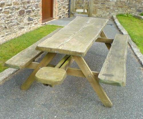 8' Whole Tree Picnic Bench - Sustainable Furniture