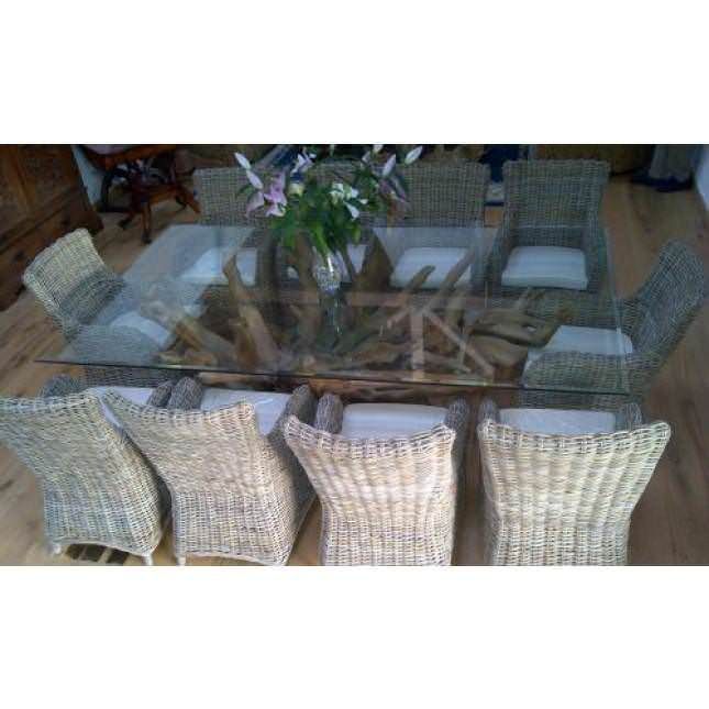 2.4m x 1.4m Reclaimed Teak Root Rectangular or Oval Dining table ...