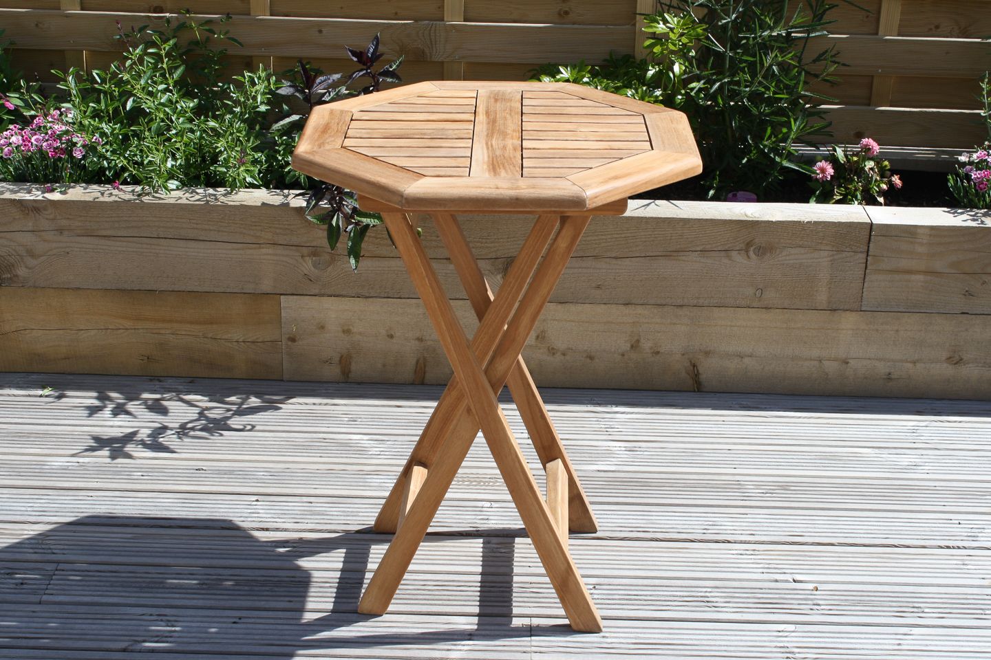60cm Teak Octagonal Folding Table - Sustainable Furniture