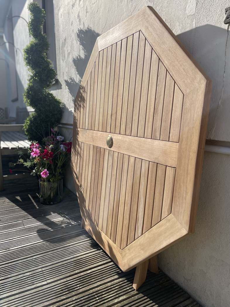 Teak Table Octagonal Folding 1.2m - Sustainable Furniture