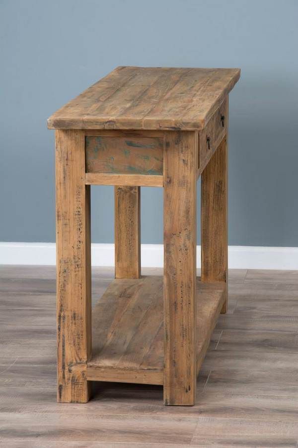 140cm Reclaimed Teak Console/Hall Table - Sustainable Furniture