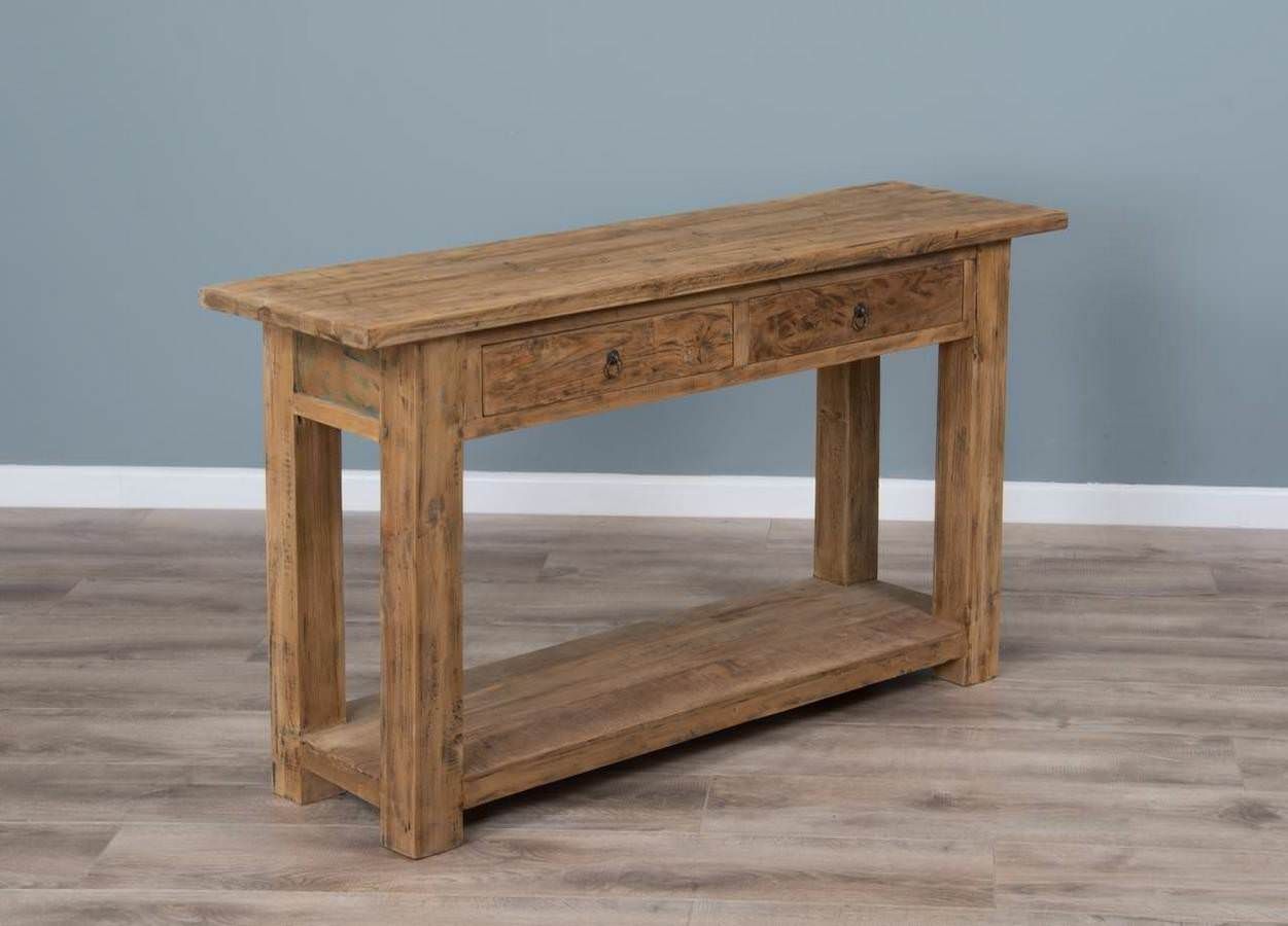 140cm Reclaimed Teak Console/Hall Table - Sustainable Furniture