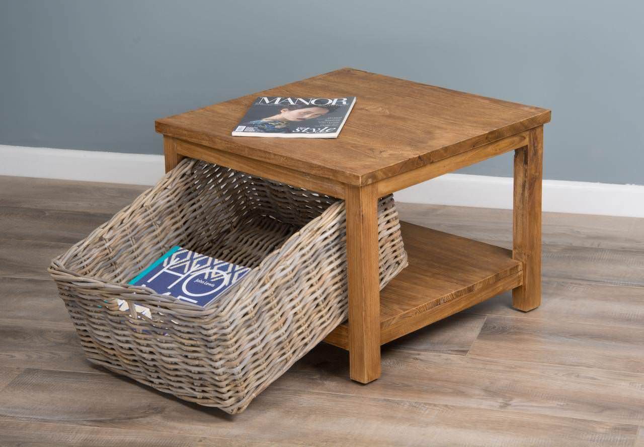 Reclaimed Teak Storage Unit/Storage Chest with one Kubu Grey Natural ...