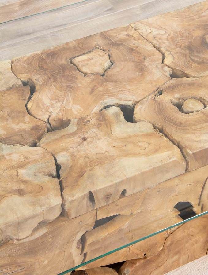 Teak Root Block Rectangular Coffee Table 120 x 80cm - Sustainable Furniture
