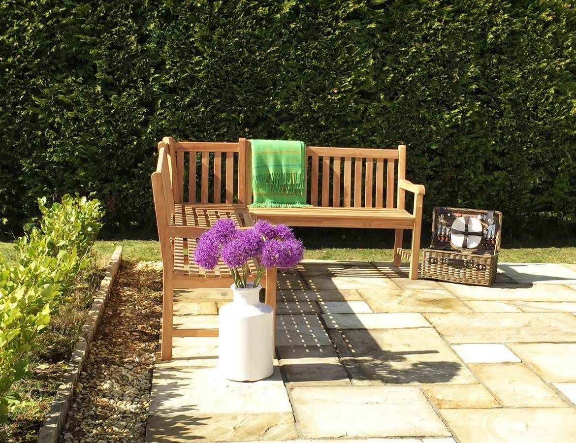 Classic Teak Corner Garden Bench - Sustainable Furniture