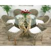 1.2m Java Root Circular Dining Table with 4 or 6 Scandi Armchairs ...