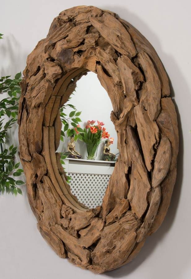 Reclaimed Teak Root Piece Circular Mirror - 4 Sizes - Sustainable Furniture