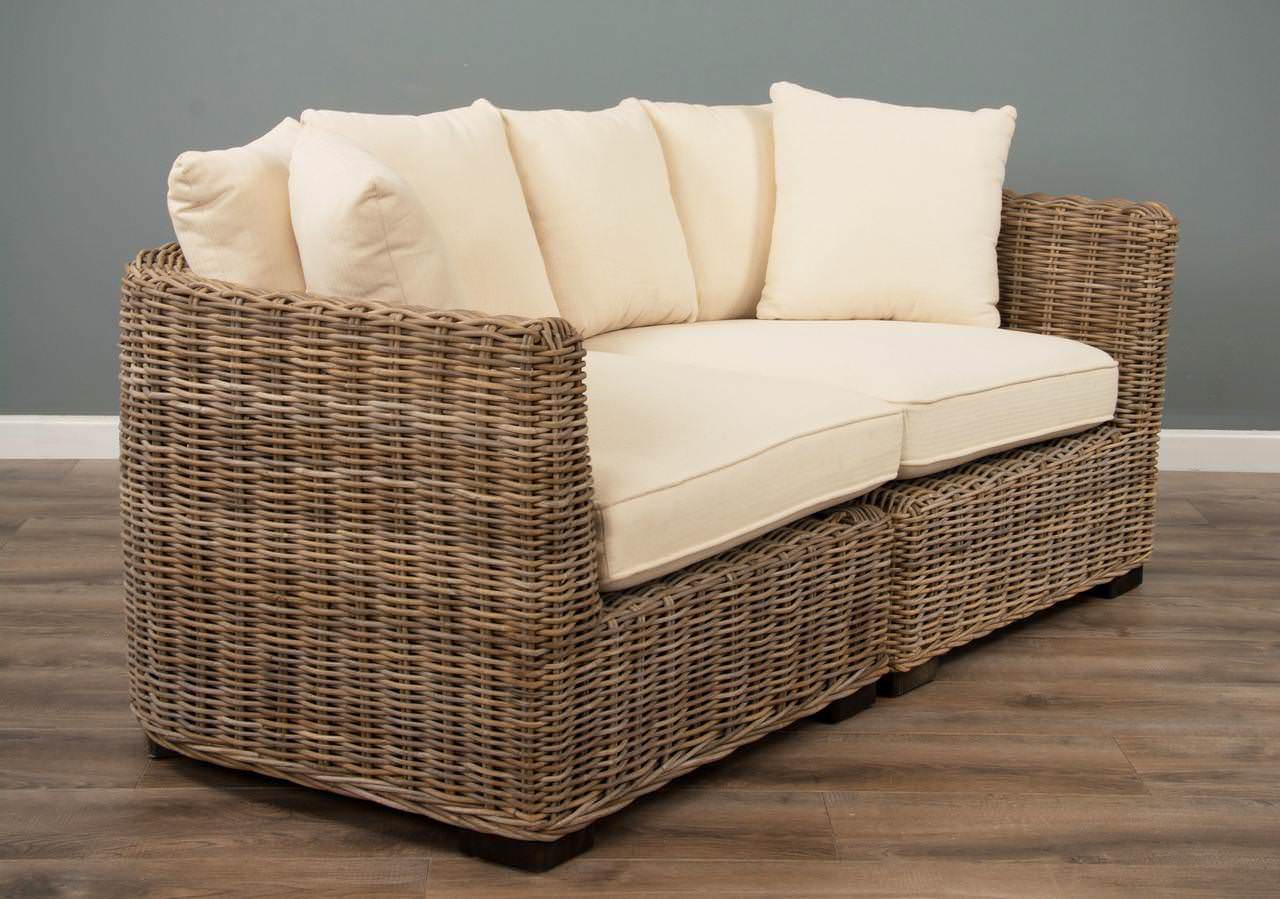 Natural Wicker 2 Sectional Puri Sofa - Sustainable Furniture