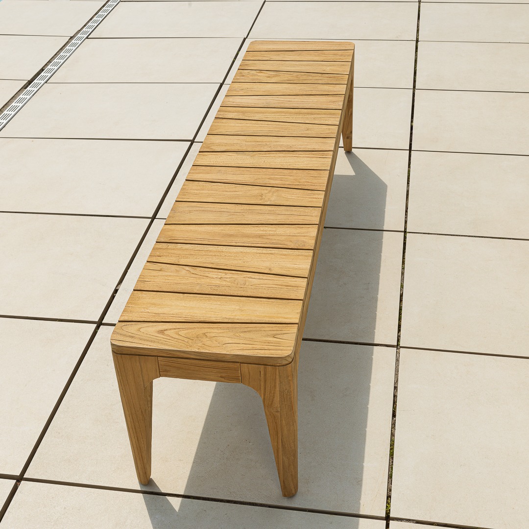 1.8m Reclaimed Teak Oasis Outdoor Dining Bench - Sustainable Furniture