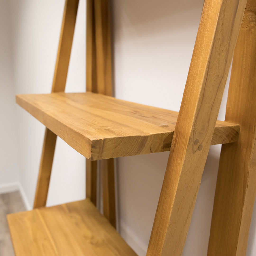 Reclaimed Teak Ladder Shelves - 2 Sizes - Sustainable Furniture