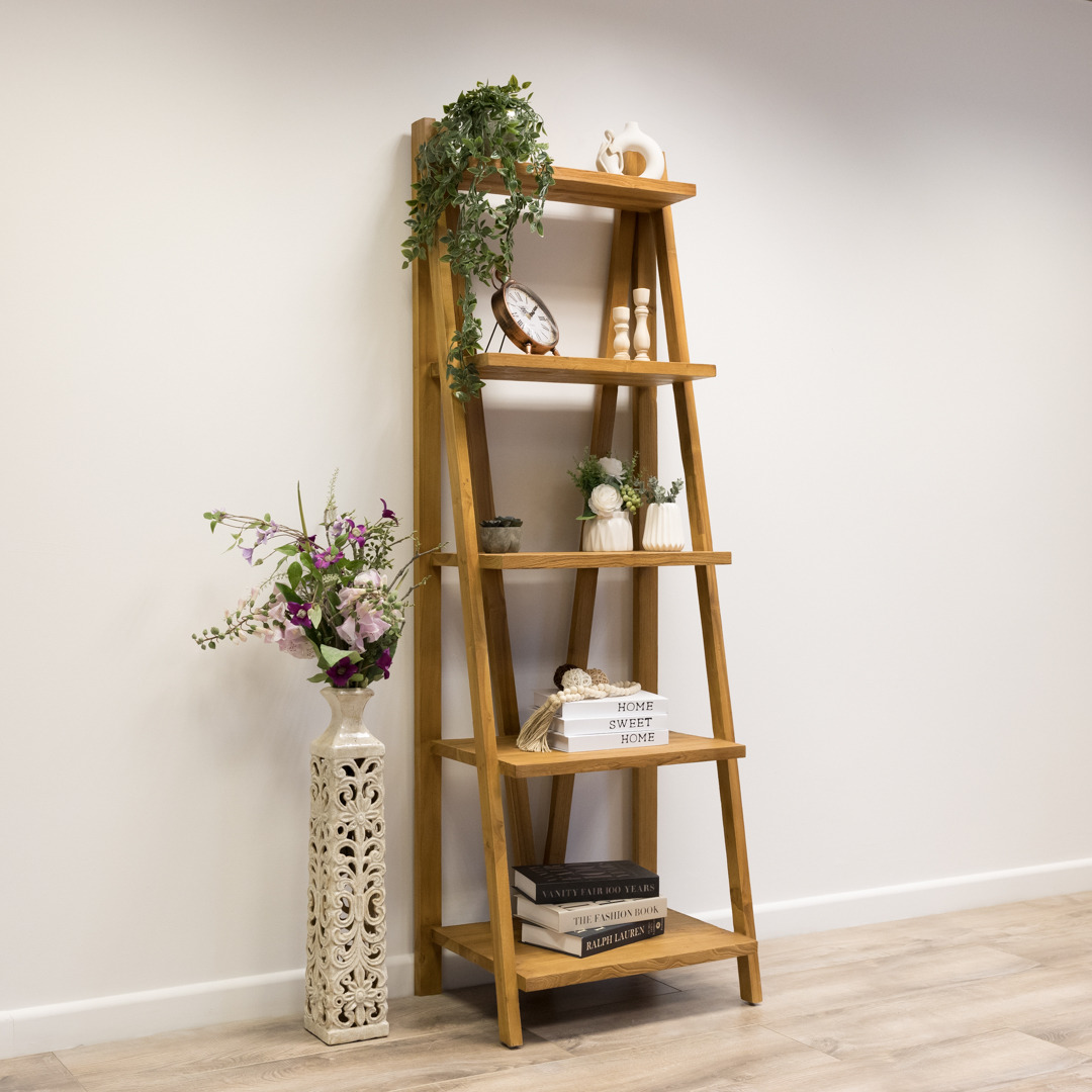 Reclaimed Teak Ladder Shelves - 2 Sizes - Sustainable Furniture