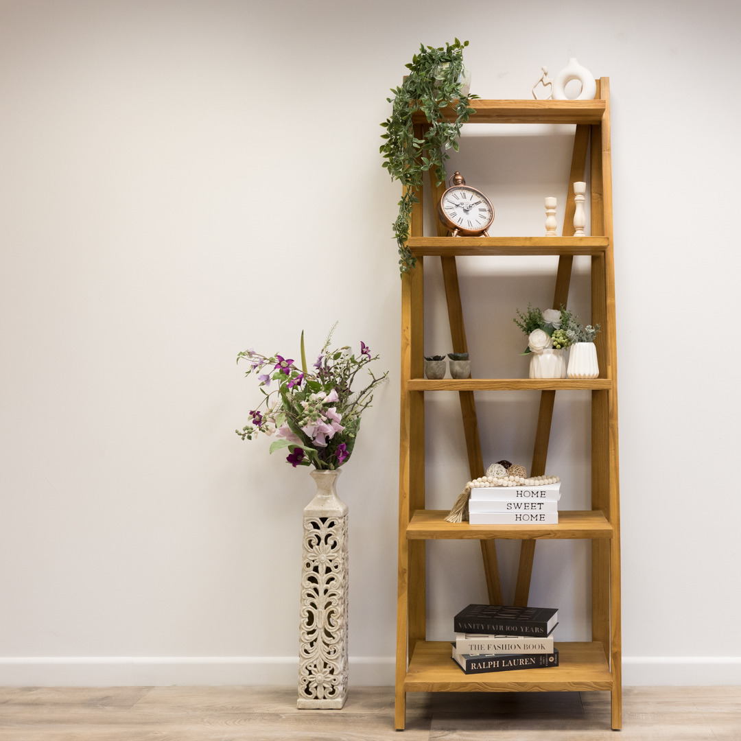 Reclaimed Teak Ladder Shelves - 2 Sizes - Sustainable Furniture