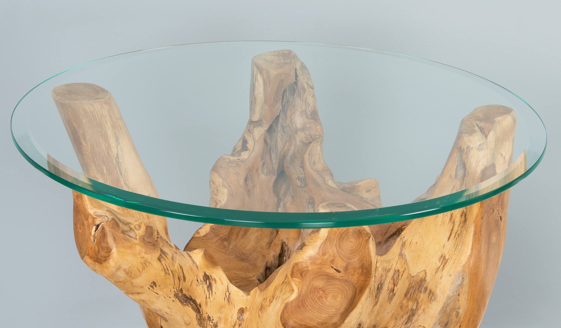 Reclaimed Teak Root Circular Side Table - Sustainable Furniture