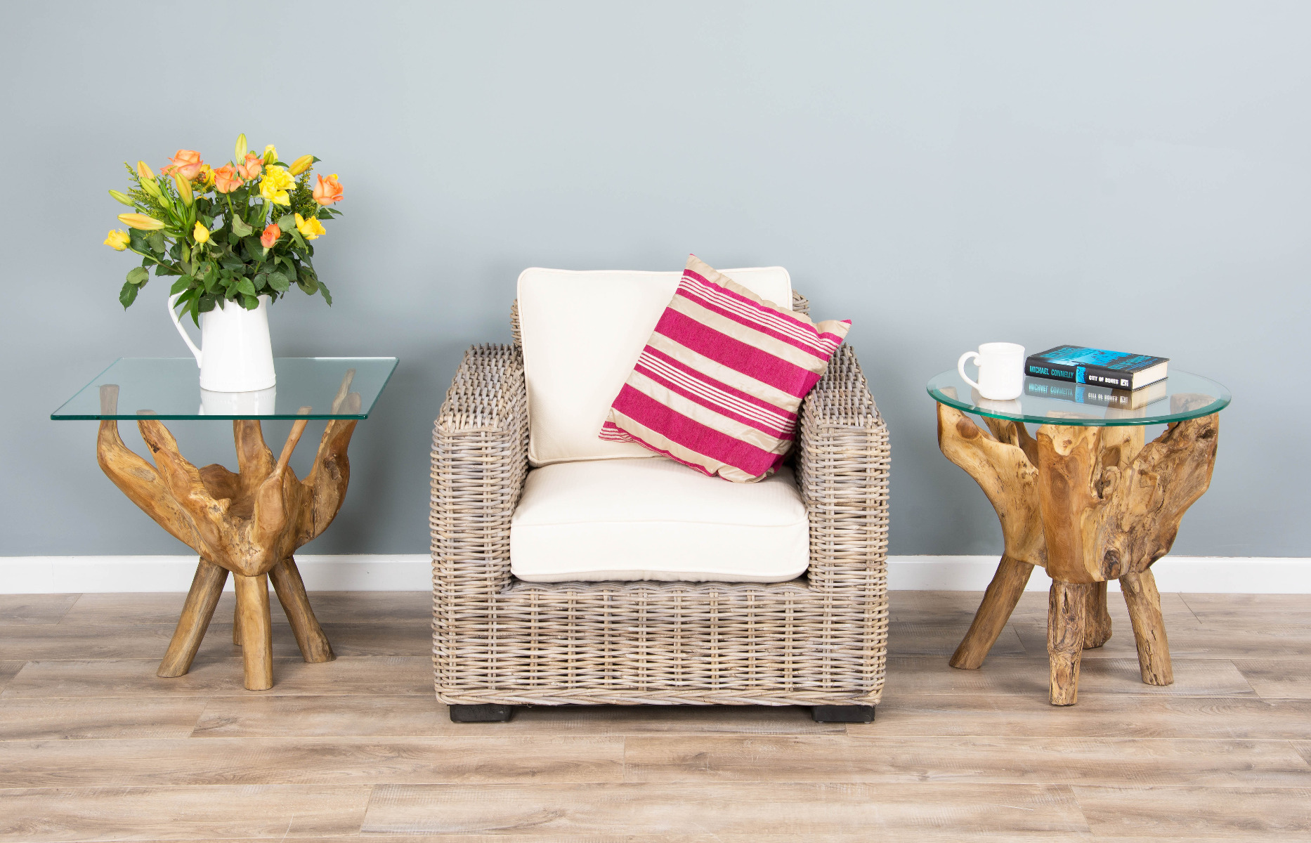 Reclaimed Teak Root Square Side Table - Sustainable Furniture