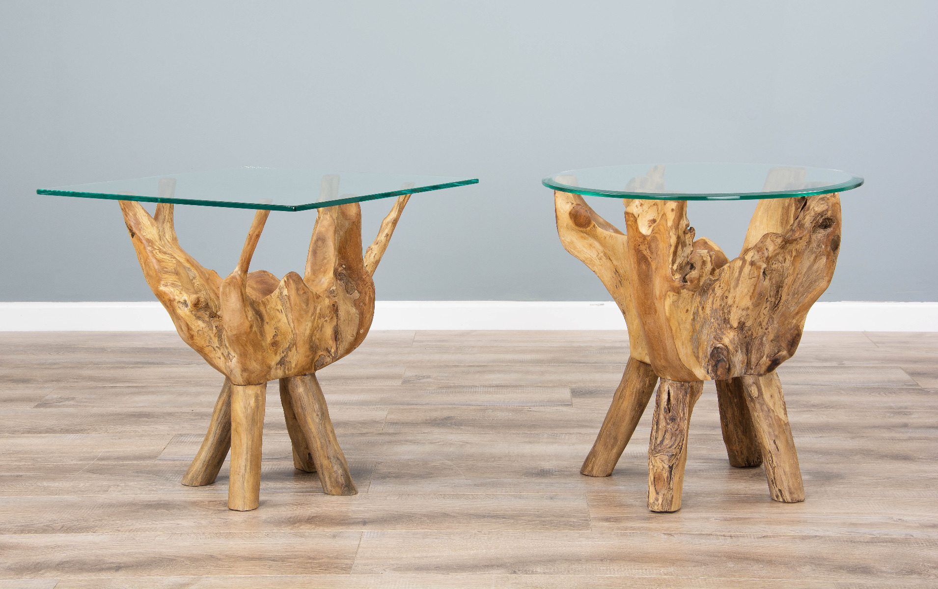 Reclaimed Teak Root Square Side Table - Sustainable Furniture