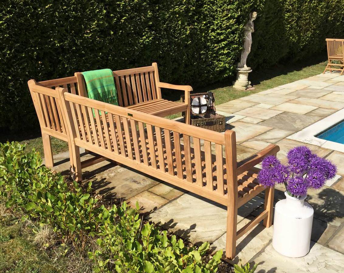Classic Teak Corner Garden Bench - Sustainable Furniture