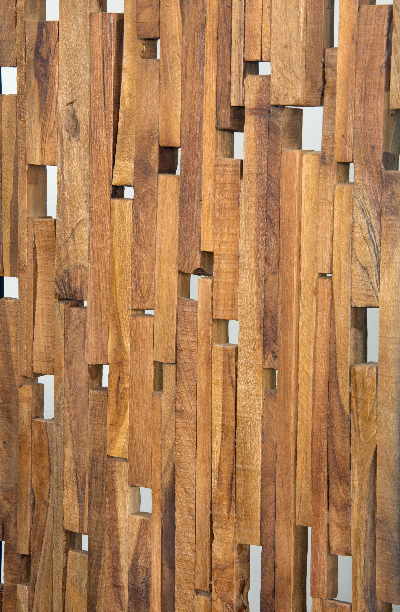 Urban Fusion Reclaimed Teak Room Divider Sculpture - Sustainable Furniture