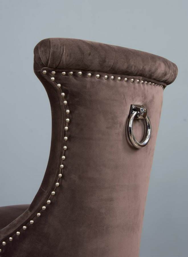 Velveteen Ring Back Dining Chair - Stone - Sustainable Furniture