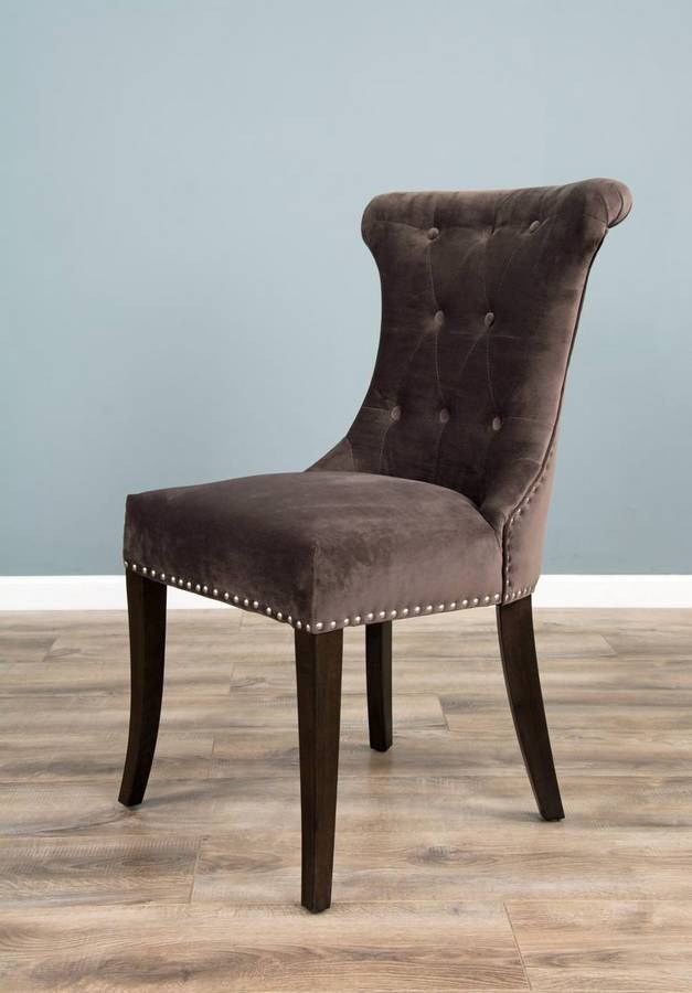 Velveteen Ring Back Dining Chair - Stone - Sustainable Furniture